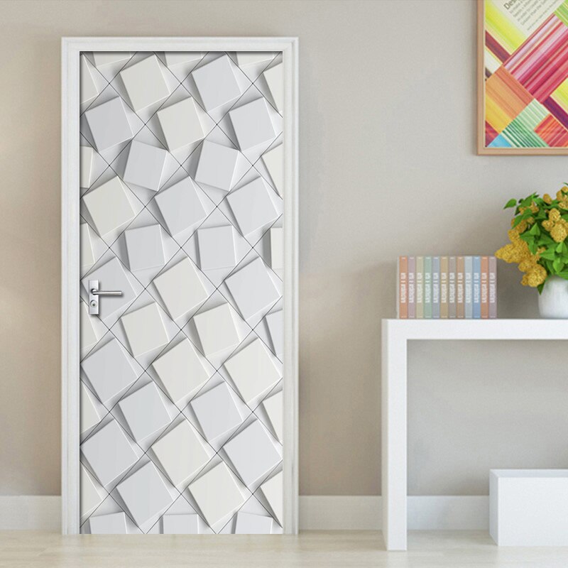 PVC Waterproof Self-adhesive Door Sticker 3D Abstr... – Vicedeal