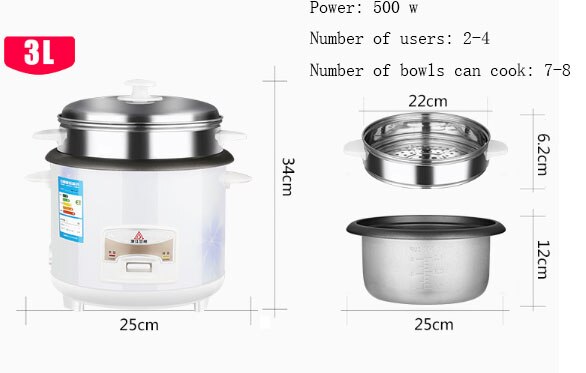 Electric rice cooker 1.5l 2L3L4L 5L 6L kitchen app... – Grandado