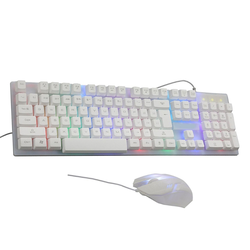 Gaming Mechanical Keyboard Mouse Set Rainbow Backl... – Vicedeal