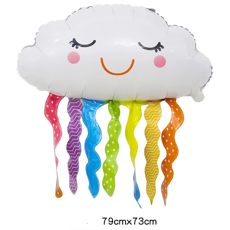 4D Clouds Rainbow Foil Balloons Birthday Party Dec... – Grandado