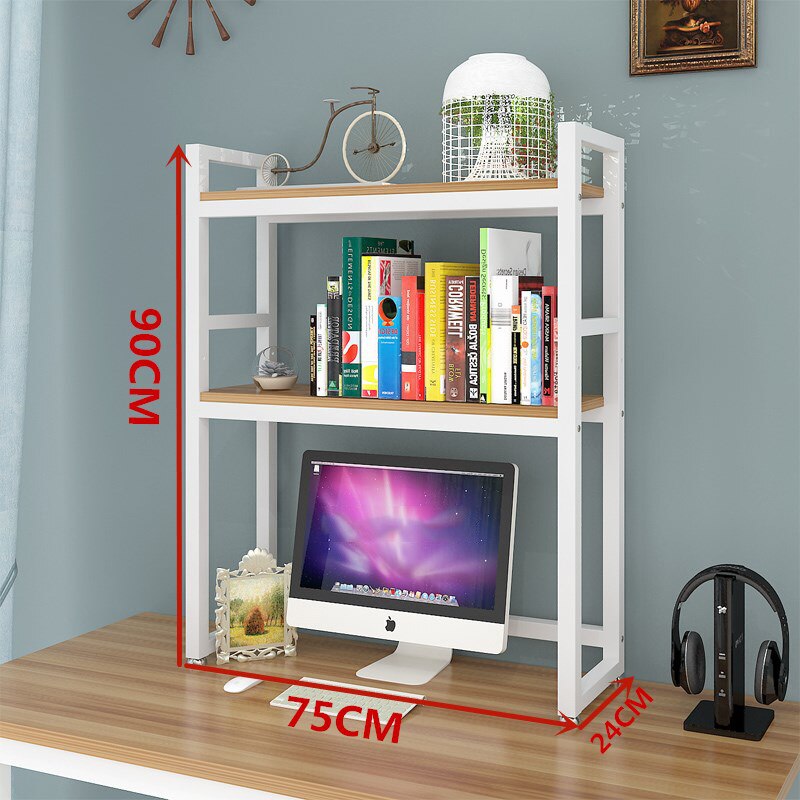 Double Layer Desk Shelf Table Book Storage Rack Li... – Grandado