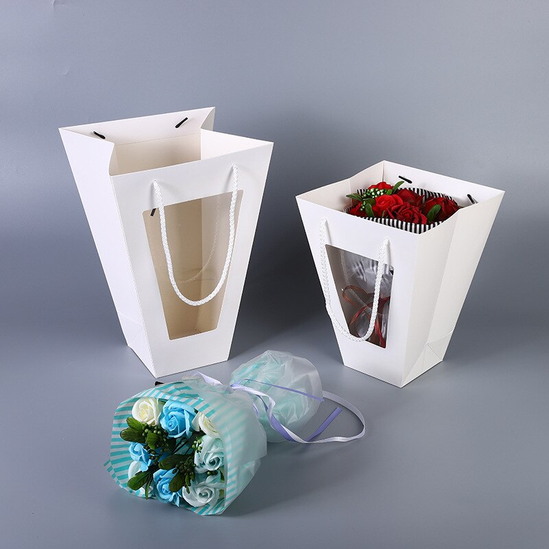 Kraft Paper Transparent Flower Box Waterproof Flow... – Grandado