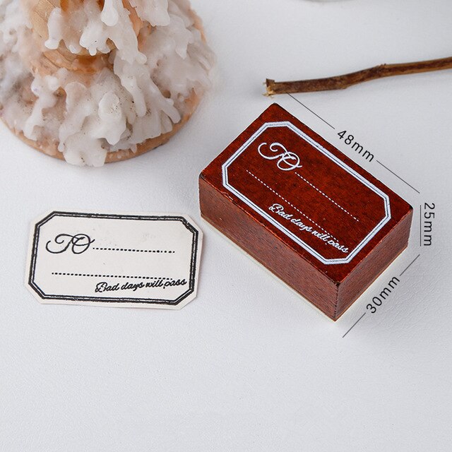 Vintage Black Border Stamp Wooden Rubber Grid Stam... – Grandado