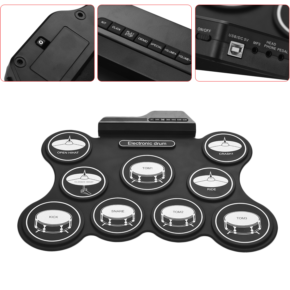 Electronic Drum Set Adult Musical Pad 9 Pads with ... – Grandado