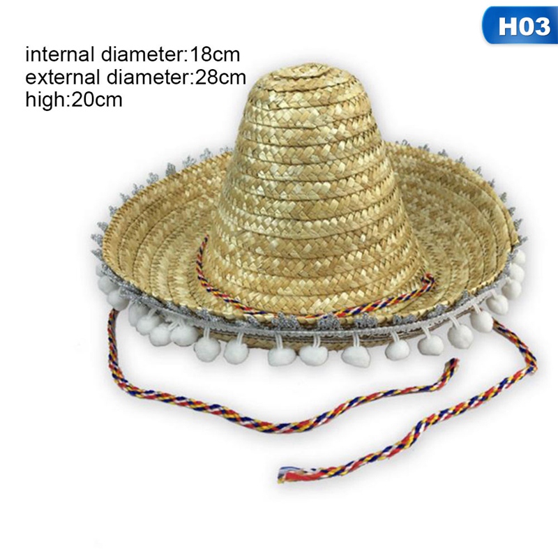 Natural Men Straw Mexican Sombrero Hat Women Color... – Grandado