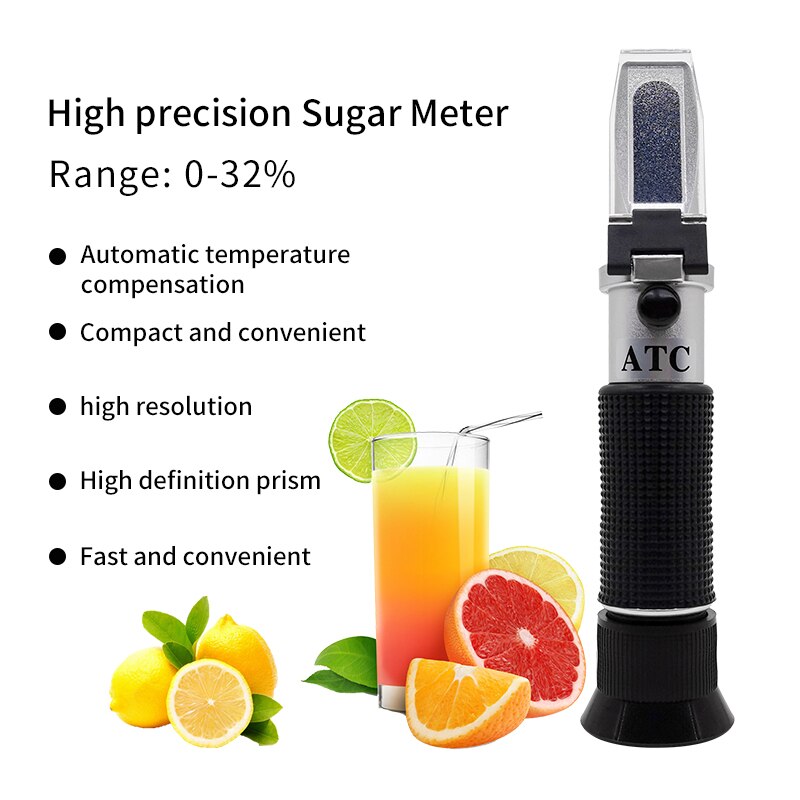 0-32% Refractometer Hydrometer Automatic Temperatu... – Vicedeal