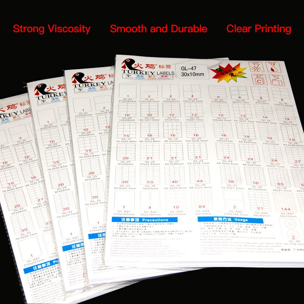 50 Sheets Sticker Paper White Matte Adhesive Label... – Grandado