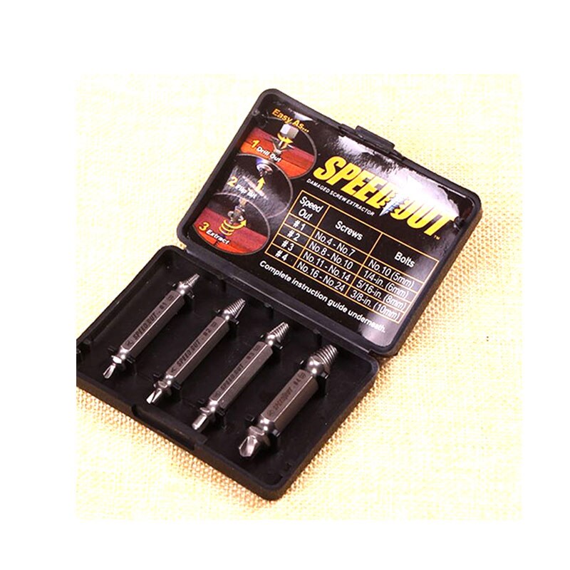 HB 4pcs/set Screw Extractor drill Set easy out Rem... – Vicedeal
