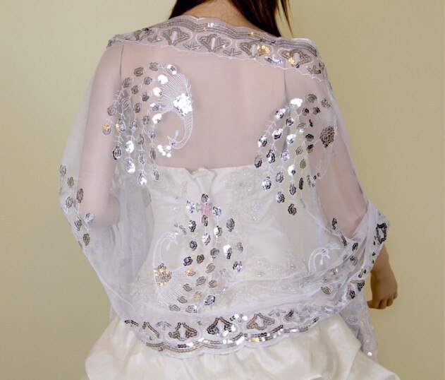 White Chinese lady girl Women's Beaded silk Sequin... – Vicedeal