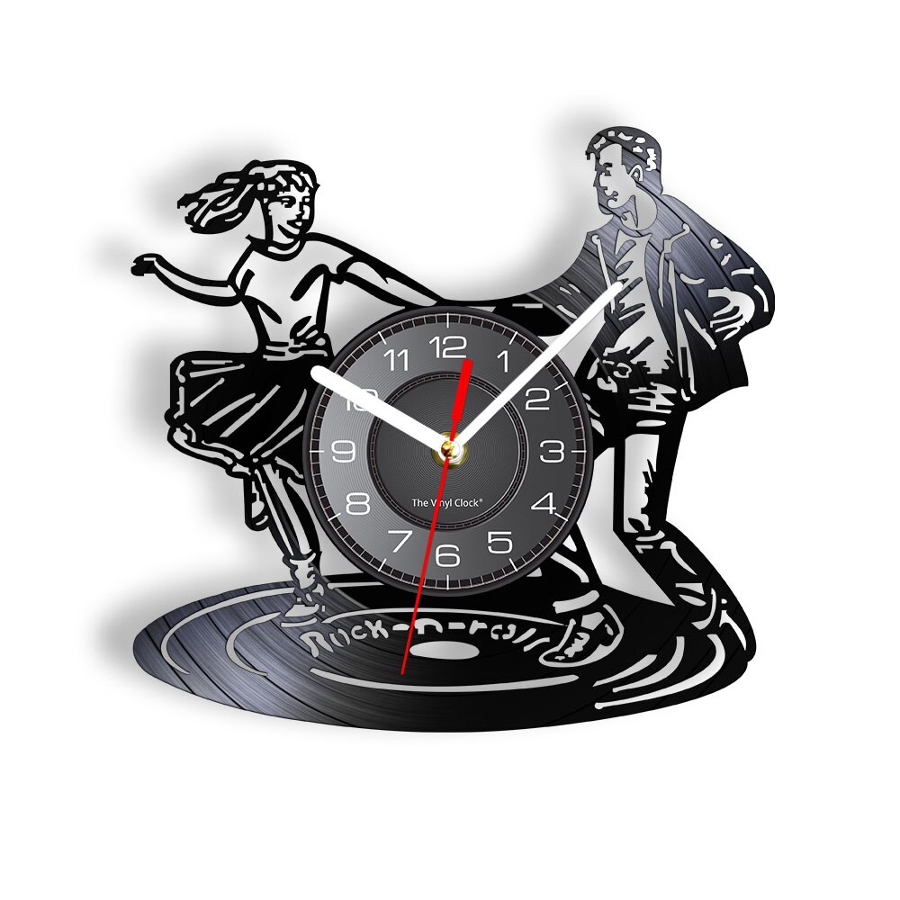 Disco Dancers Vinyl Wall Clock Rock n Roll Dancing... – Grandado