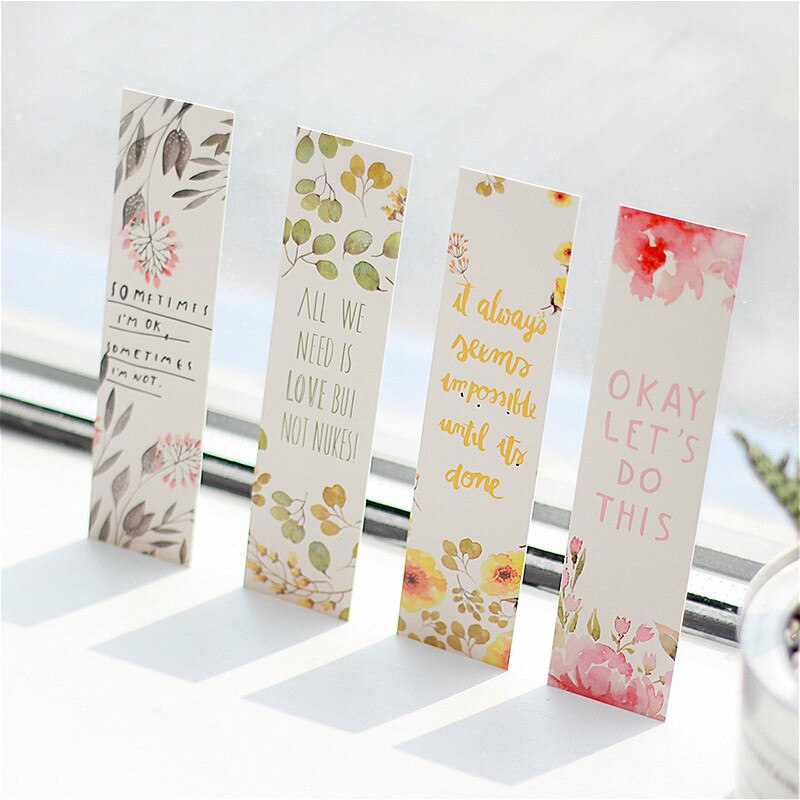 30pcs Cute Flowers Bookmarks Message Cards Papeler... – Grandado