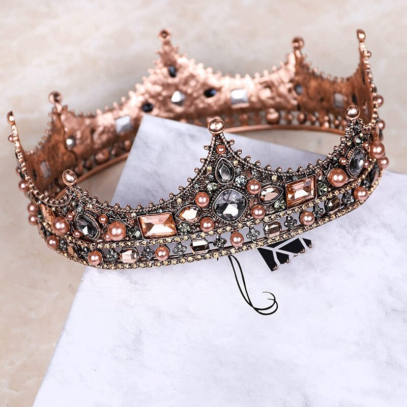 King Crowns for Men - Baroque Vintage Rhinestone C... – Grandado
