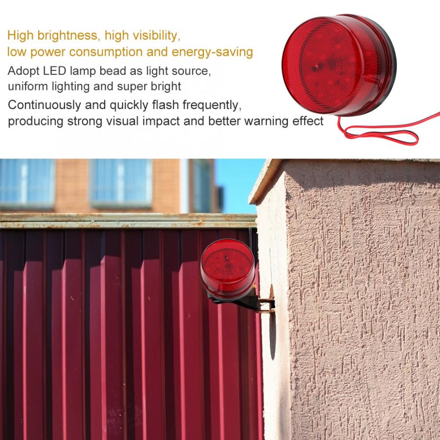 DC12V 2-wires LED Flashing Light Security Alarm St... – Grandado