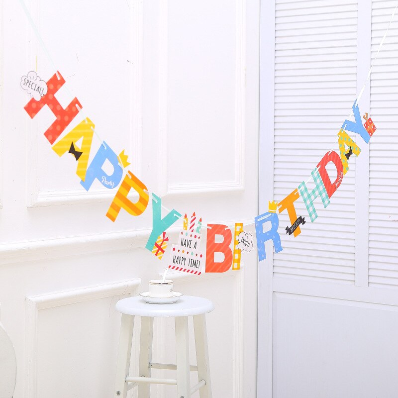 Birthday Party Banners HAPPY BIRTHDAY Colorful Let... – Grandado
