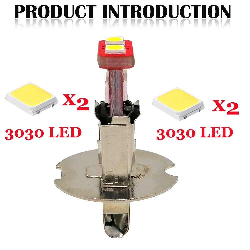 Auto Licht H1 H3 LED 6SMD 3030 Super Helle Weiße N... – Grandado