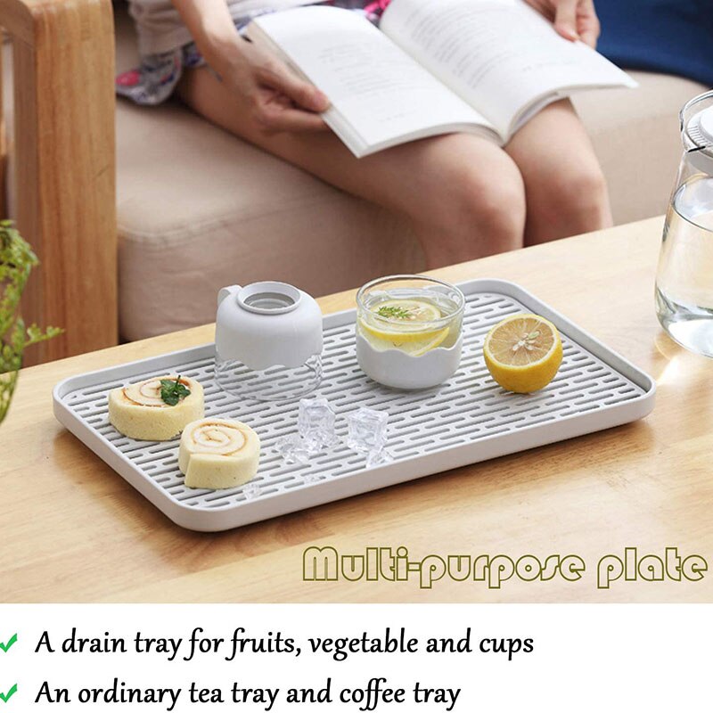 Drainer with Drip Tray, Dish Drain Board Mat Big,W... – Grandado