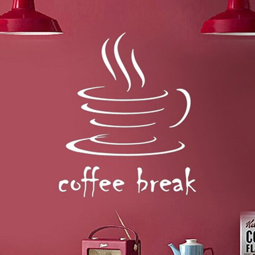 coffee break Wall Sticker living room bedroom Cafe... – Grandado