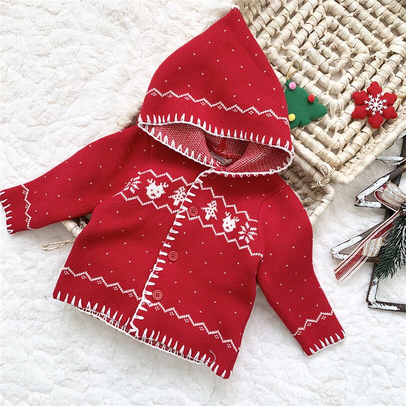 Christmas Baby Clothes Knitted Winter Kids Baby Sw... – Grandado
