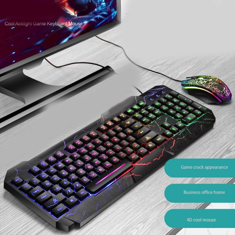 Cool Usb Bedraad Toetsenbord En Muis Met Kleurrijk... – Vicedeal