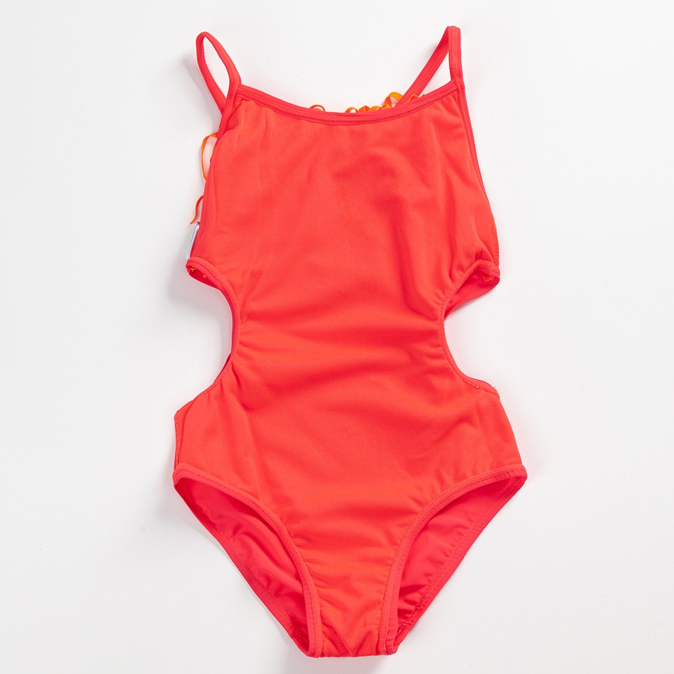 Girls Swimwear One-piece Pink Ruffle Style Swimsui... – Grandado