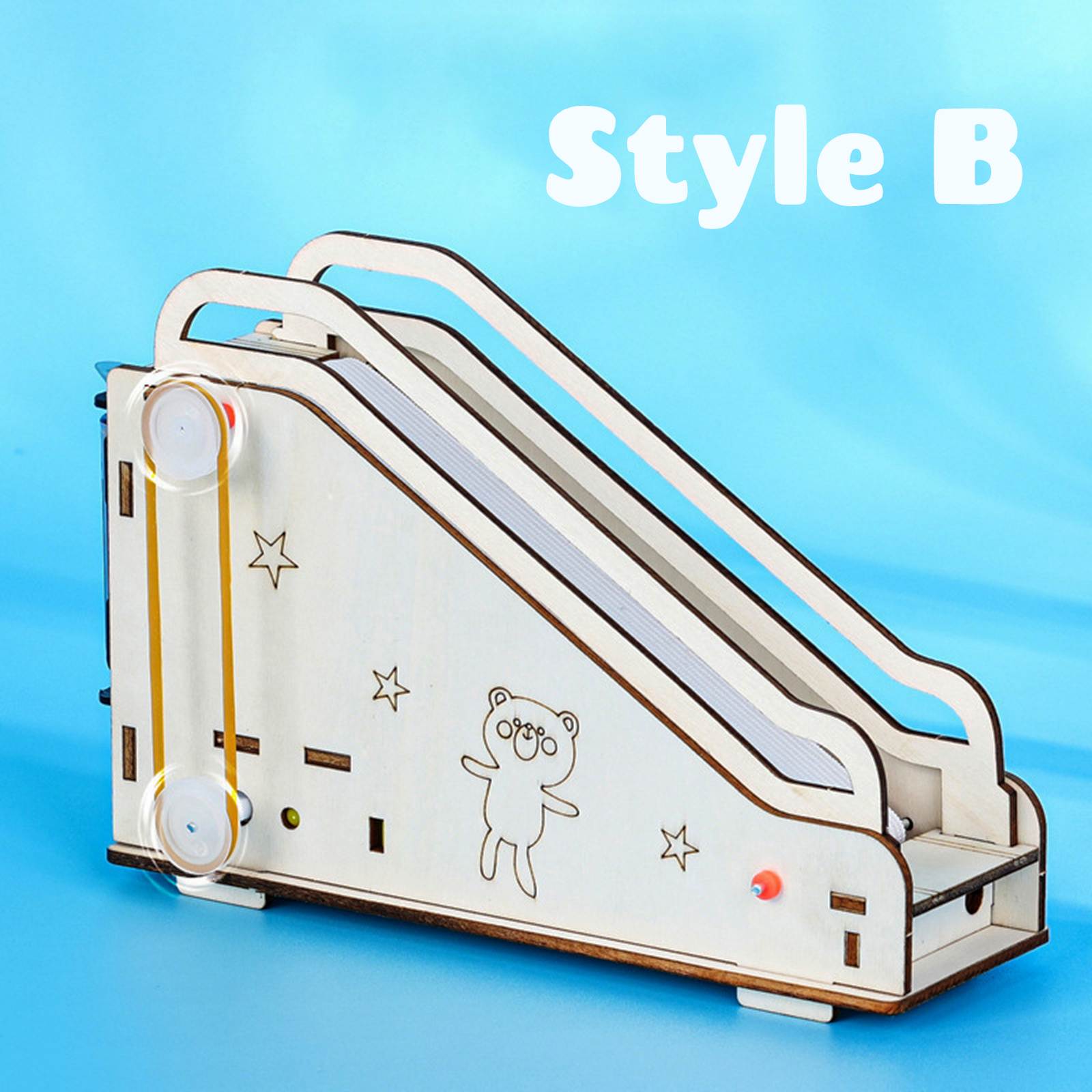 3D Wooden Mechanical Assembling Toys Escalator DIY... – Vicedeal