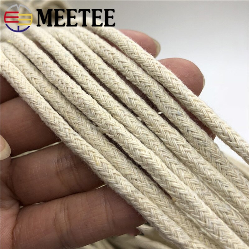 Meetee 10Meters 4/6/8/10mm Cotton Rope Core Spun C... – Grandado