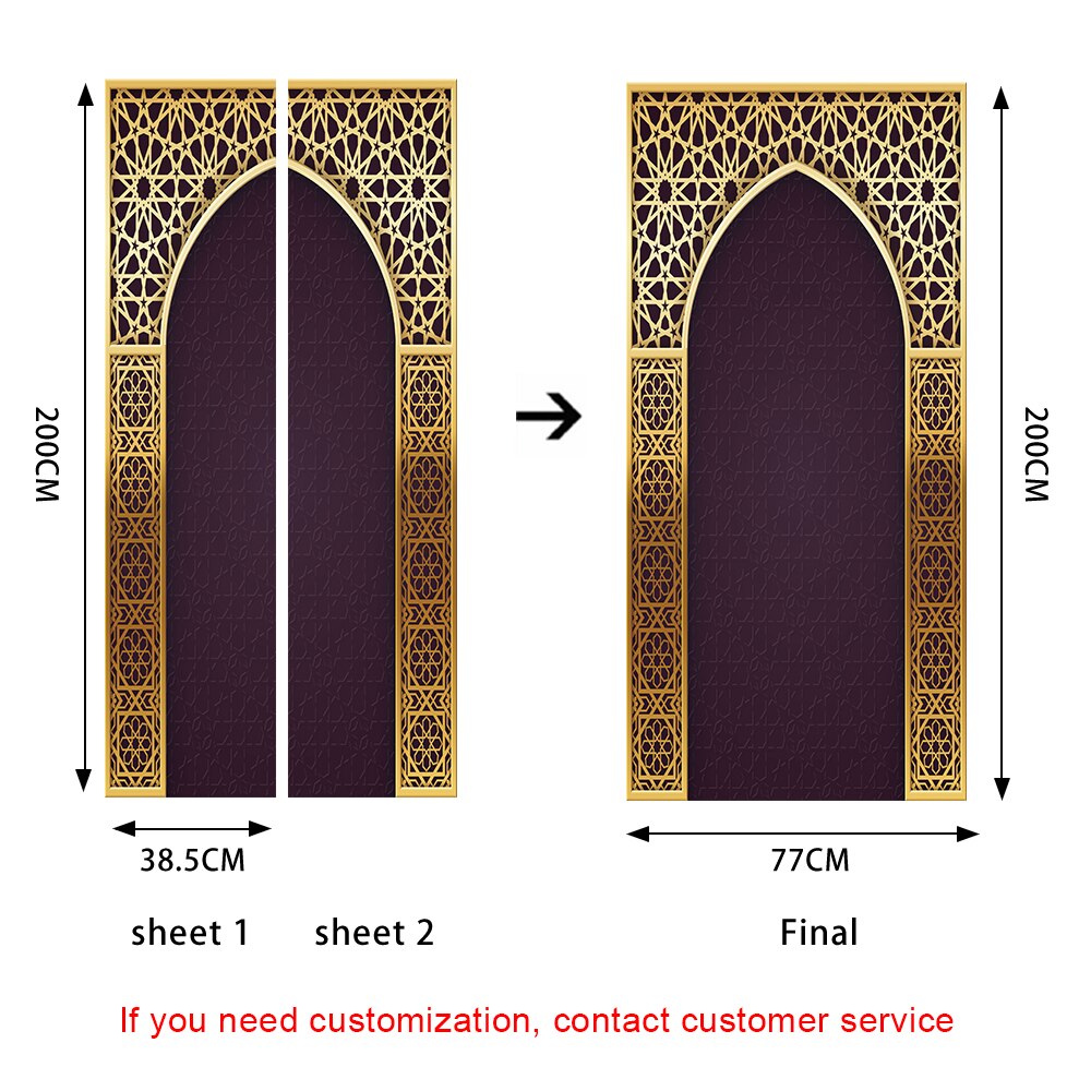 Muslim Simulation Metal Door Frame Art Door Sticke... – Grandado