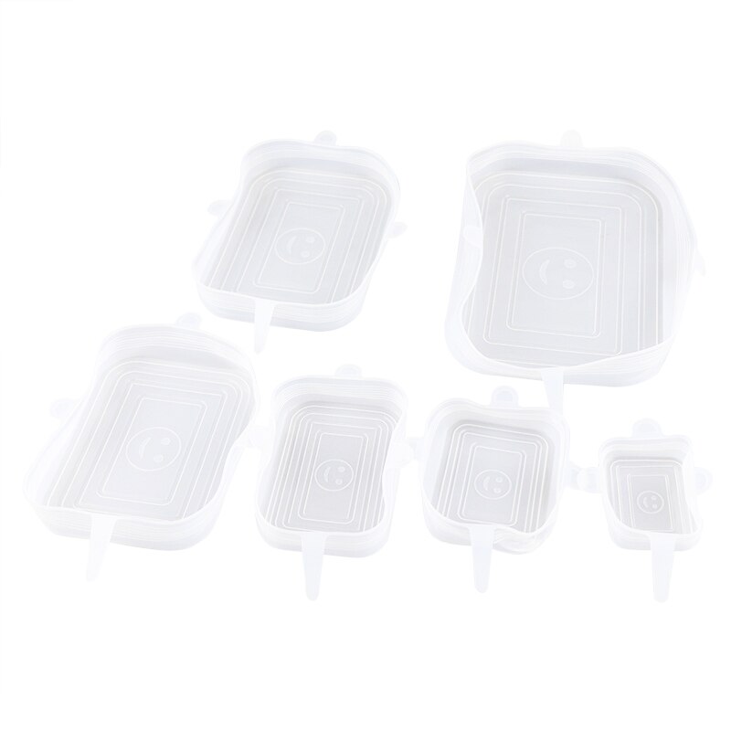 6PCS/Set Square Silicone Stretch Lids Reusable Coo... – Grandado