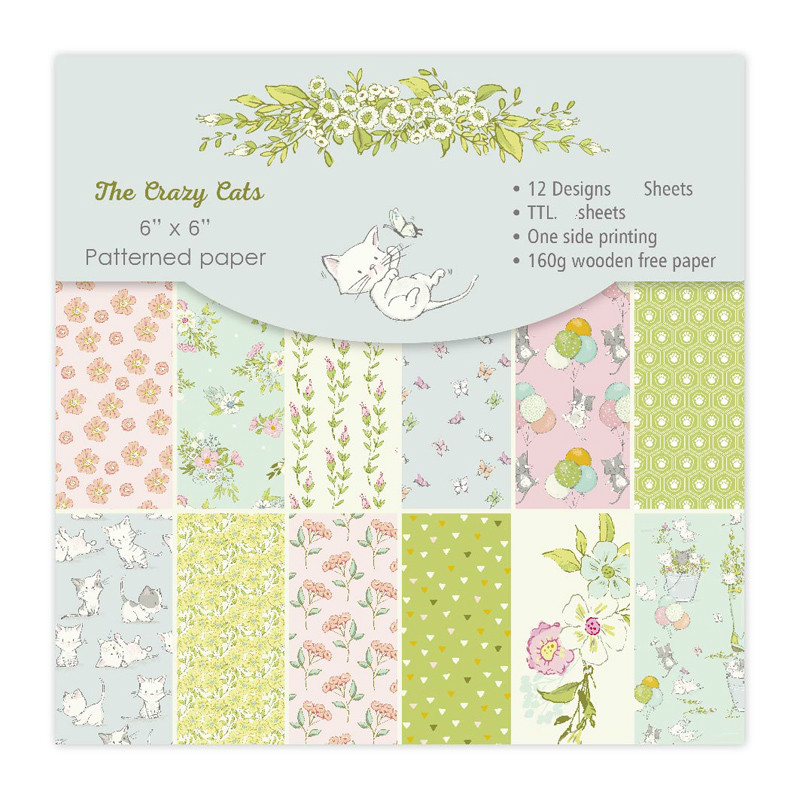 KLJUYP 12 Sheets The Crazy Cats Scrapbooking Pads ... – Grandado