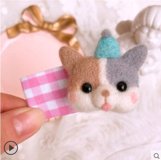 Small animal hairpin wool needlepoint kit wool fel... – Grandado