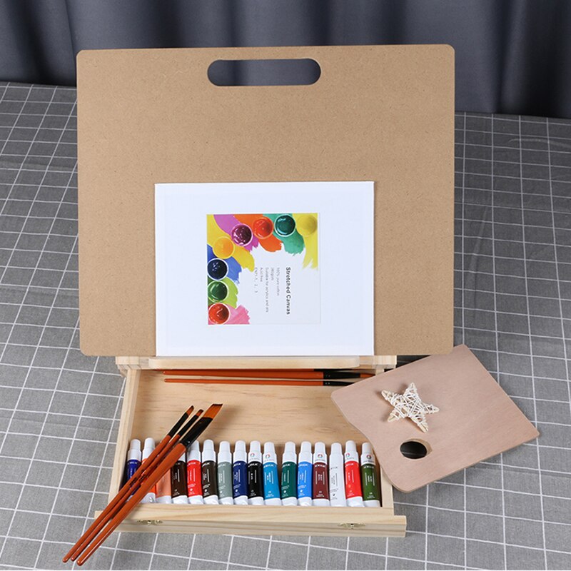 Wooden Easel Painting Easel Artist Desk Easel Port... – Grandado