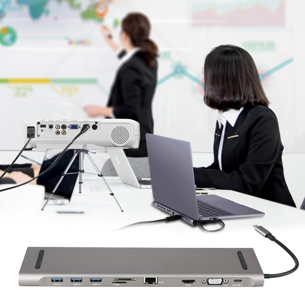 USB C HUB Type C to Multi USB 3.0 HDMI VGA RJ45 SD... – Grandado