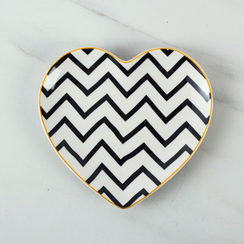 20cm Heart Shaped Ceramic Tableware Breakfast Plat... – Grandado