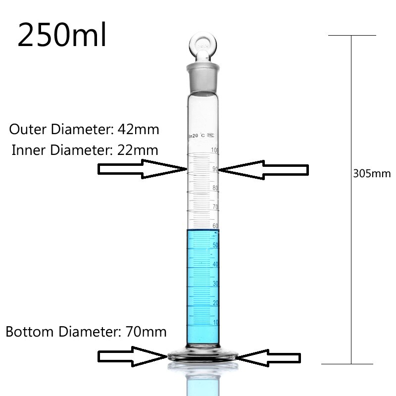 LINYEYUE 250mL Glass Graduated cylinder with stopp... – Grandado LINYEYUE 250mL Glass Graduated cylinder with stopp... – Grandado