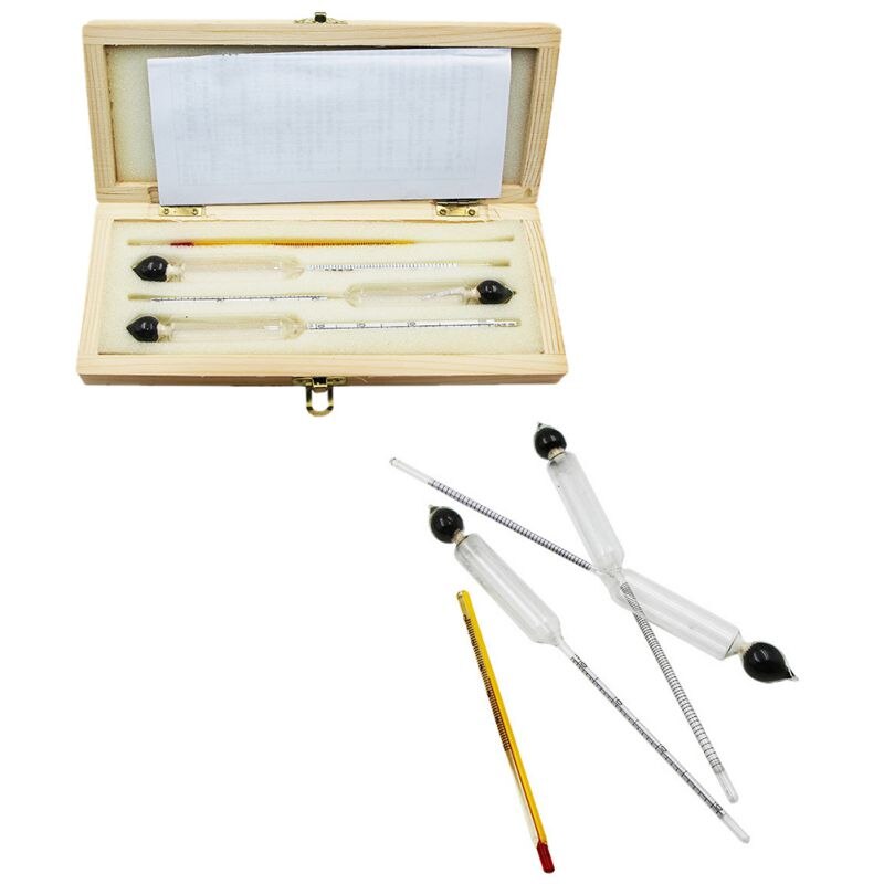 3 Pcs 0-100% Hydrometer Alcoholmeter Tester Set Al... – Grandado