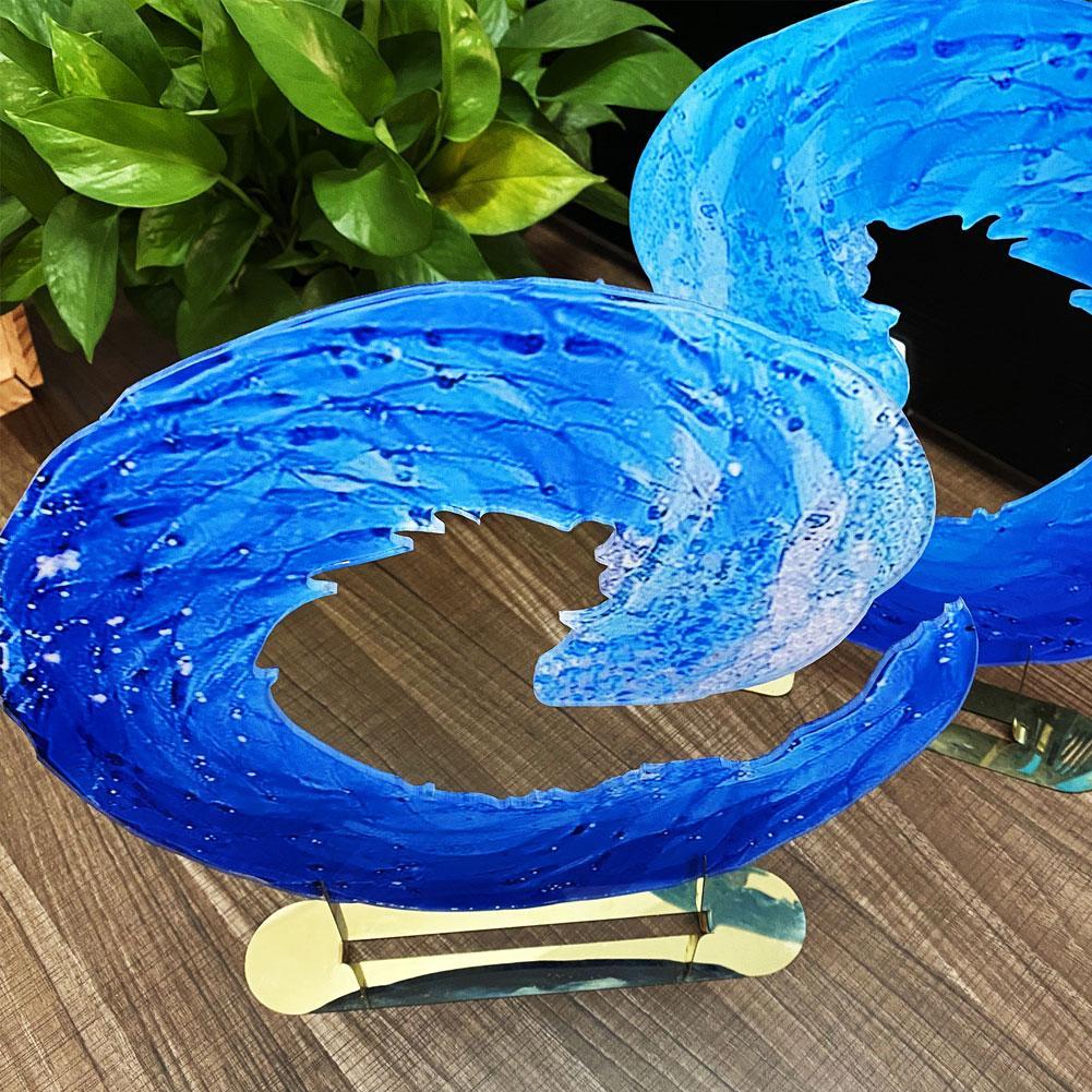Gradient Blue Wave Sculpture Ornament Decoration W... – Vicedeal