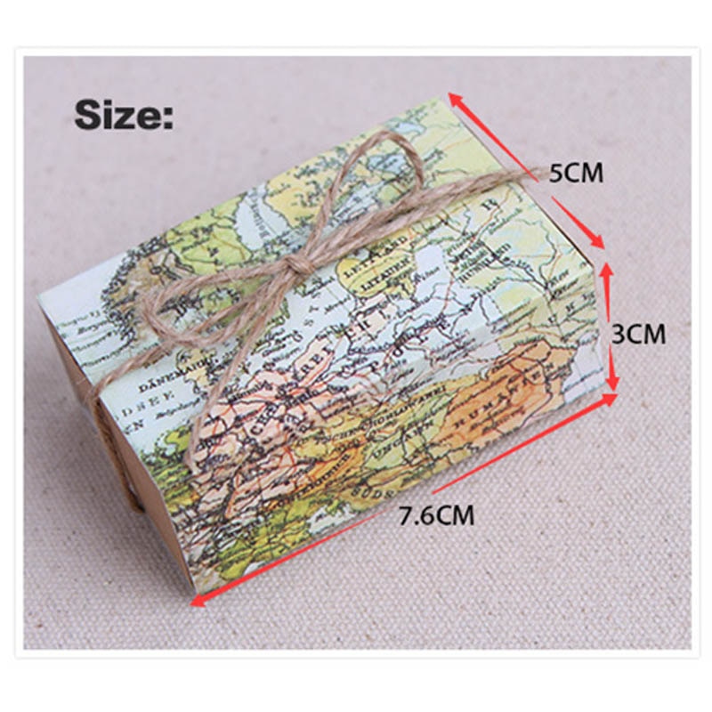 10 Pcs Around the World Map Favor Boxes Vintage Kr... – Vicedeal