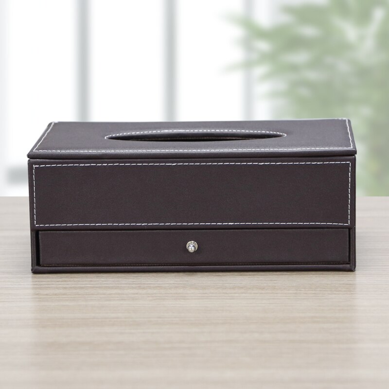 PITEBO leather covered tissue box napkin case hold... – Grandado