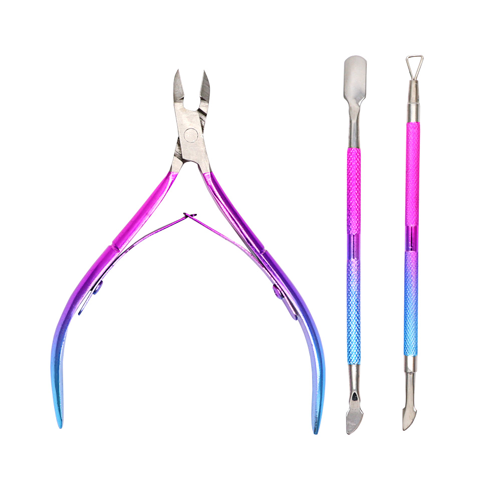 3Pcs/Box Stainless Steel Cuticle Pusher Gradient G... – Grandado
