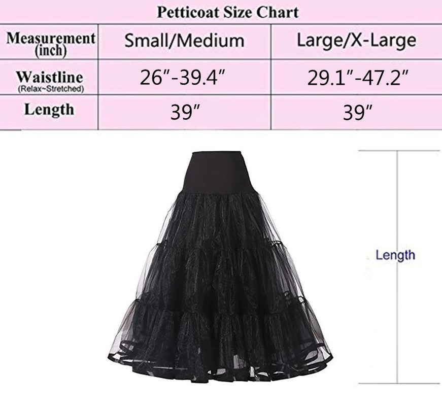 WOWBRIDAL Long Petticoat Ruffled Crinoline Vintage... – Grandado