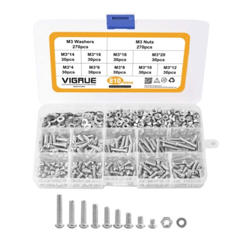 810 Pcs M3 Cross Recessed Drive Wood Screws Stainl... – Vicedeal