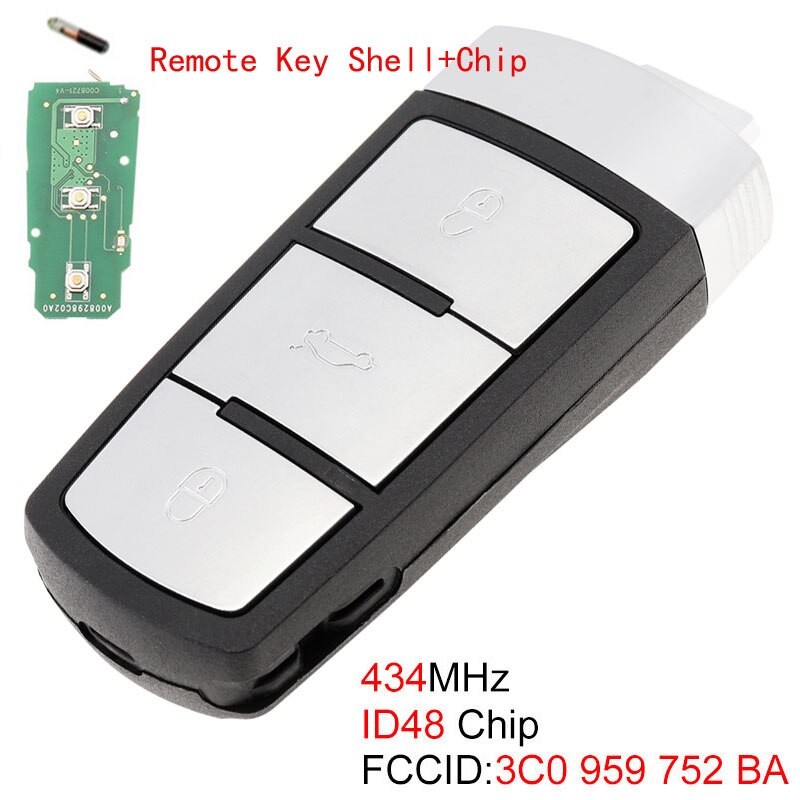434MHz 3 Buttons Keyless Uncut Flip Smart Car Remo... – Grandado