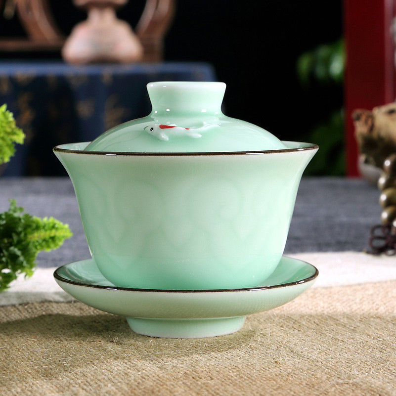 [GRANDNESS] ] Longquan Celadon Gaiwan Gongfu Tea S... – Grandado