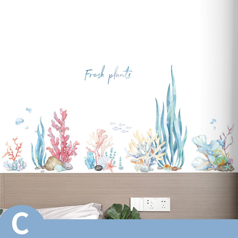 Zollor Whale Coral Star PVC Cartoon Wall Sticker K... – Vicedeal