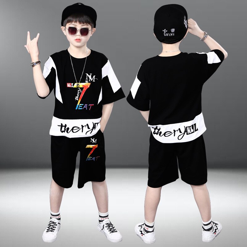 Boys Summer Clothing Set Kids Short Sleeve Clothes... – Grandado