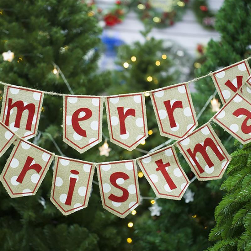 Christmas Party Banner Natal Decorative Letter Bur... – Vicedeal