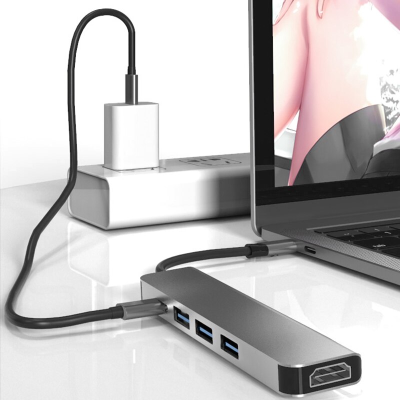 5-In-1 Docking Station, Type-C to USB3.0X3+4K HDMI... – Grandado