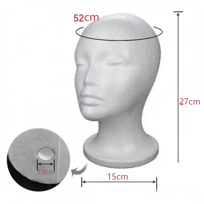 Foam Wig Head Model Mannequin Dummy Wig Glasses Ha... – Grandado