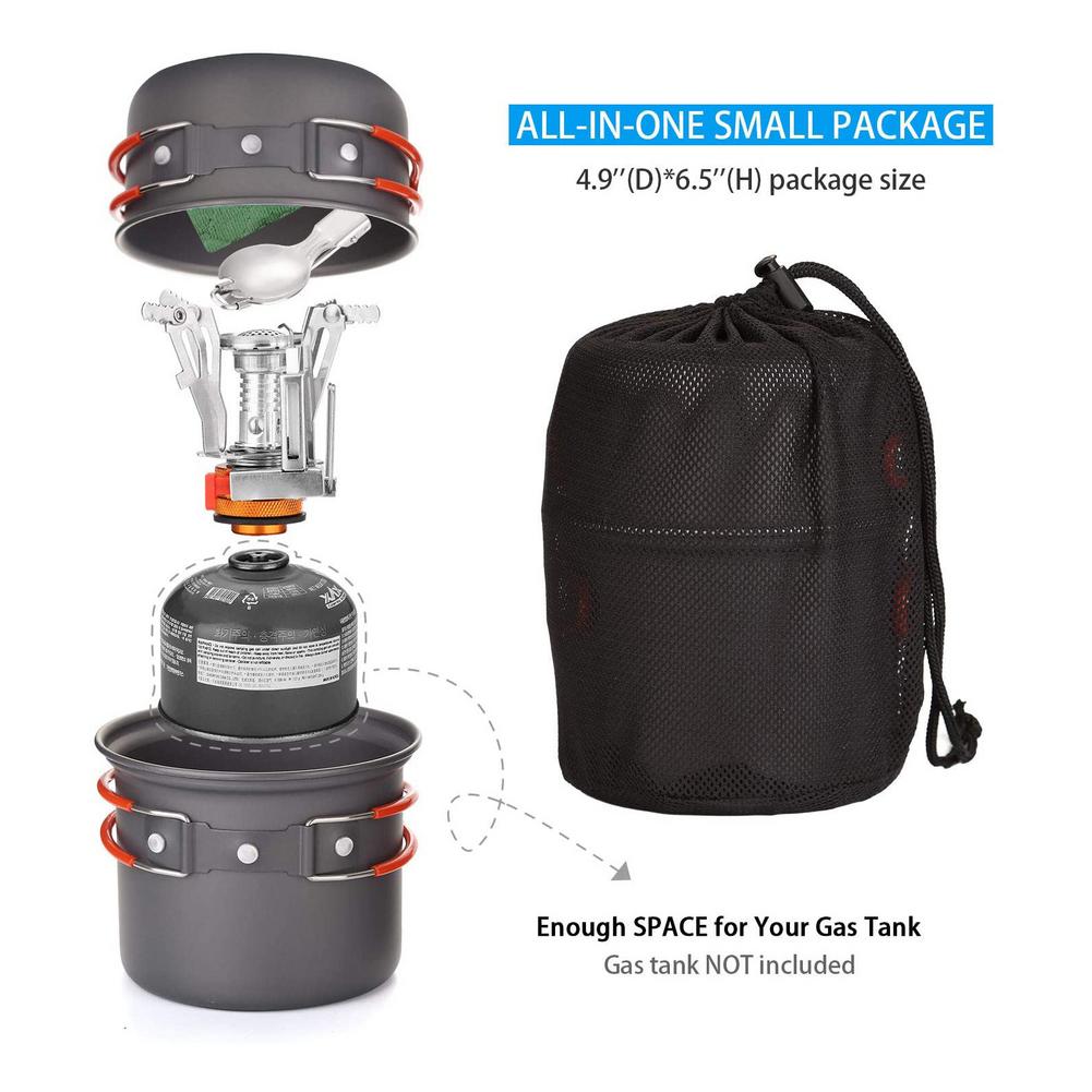 Mini Outdoor Camping Stove Cooker Pot Set Aluminum... – Grandado