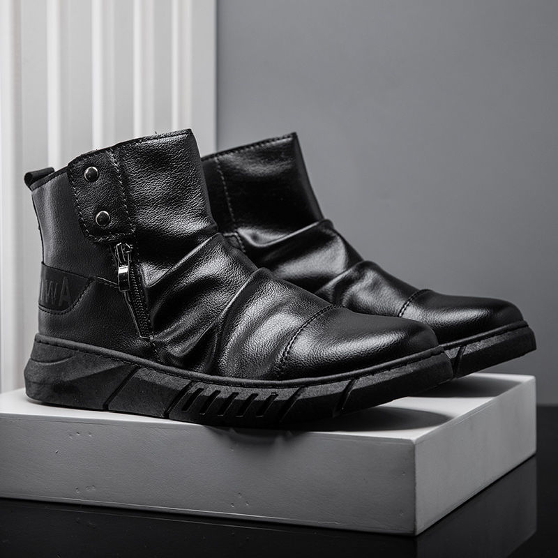 Western Winter Laarzen Mannen Toevallige Zwarte Le... – Vicedeal